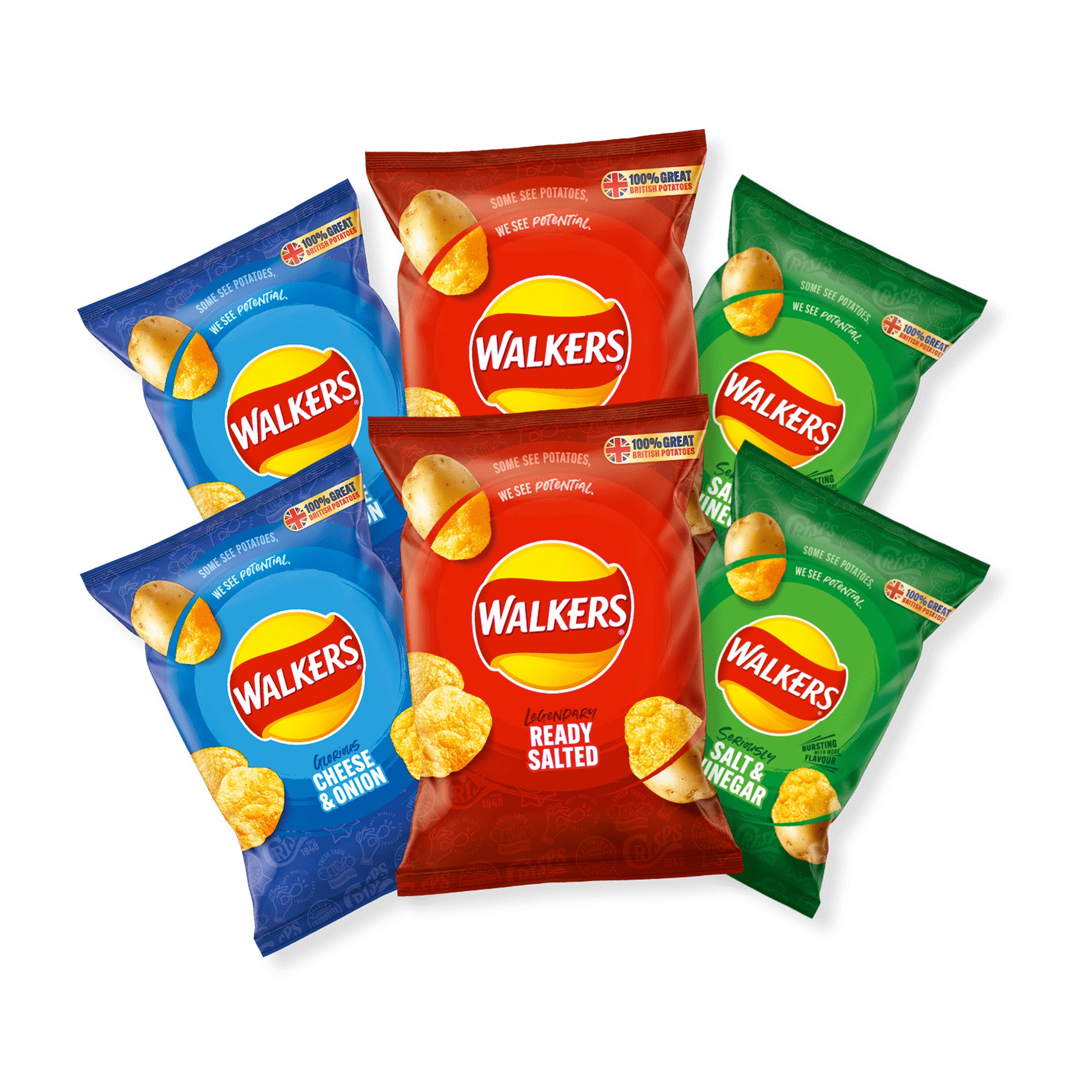 6 Bags of Walkers Crisps - Assorted Flavours – Graze Manchester
